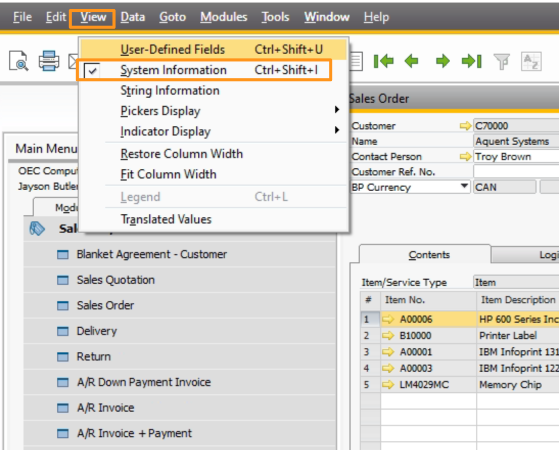 Finding Data in SAP Business One: How to Locate Relevant Tables and Columns for Documents ...